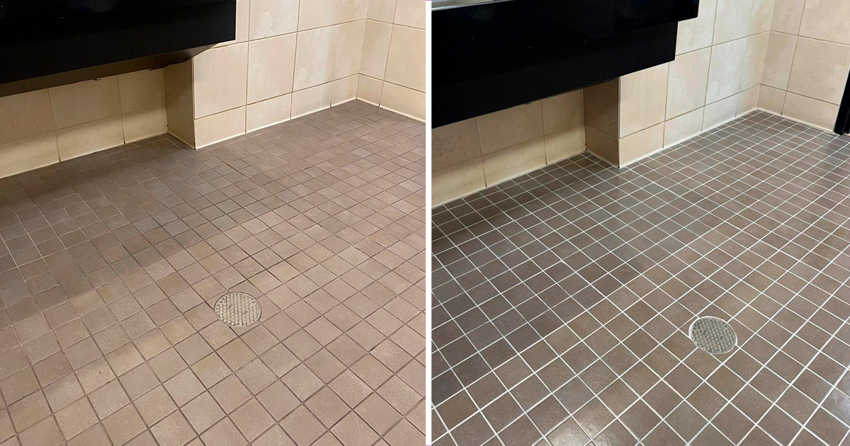 Our Tile Cleaning Process Restored the Restroom Floors at Lake Highland ...