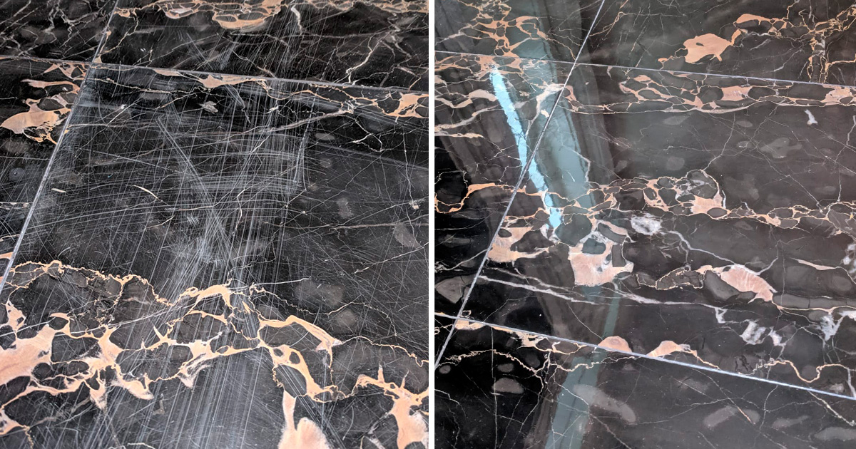 Our Stone Honing Service Renewed the Appearance of a Scratched Marble ...